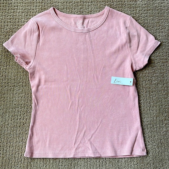 Olivia Rae | Tops | Light Pink Livi By Olivia Rae Ribbed Shirt | Poshmark